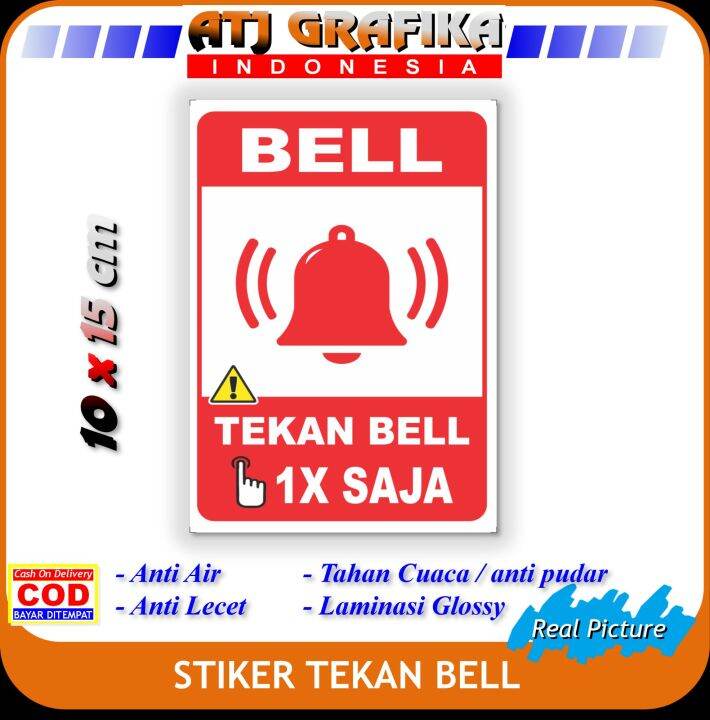 stiker new tekan bell bunyi peringatan tamu sticker alarm lonceng rumah ...
