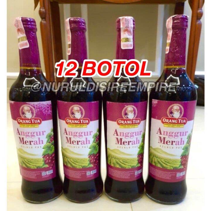 Anggur merah cap orang tua 12 botol / 620ml original | Lazada