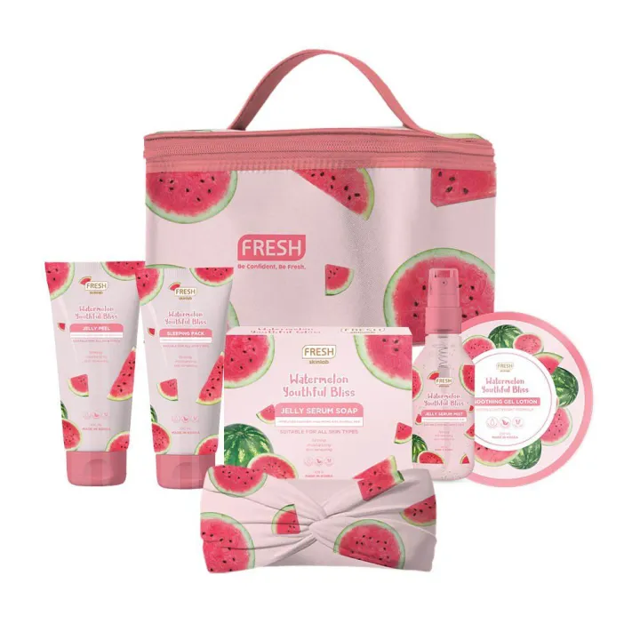 fresh skinlab watermelon 5in1 set with pouch and turban limited edition ...