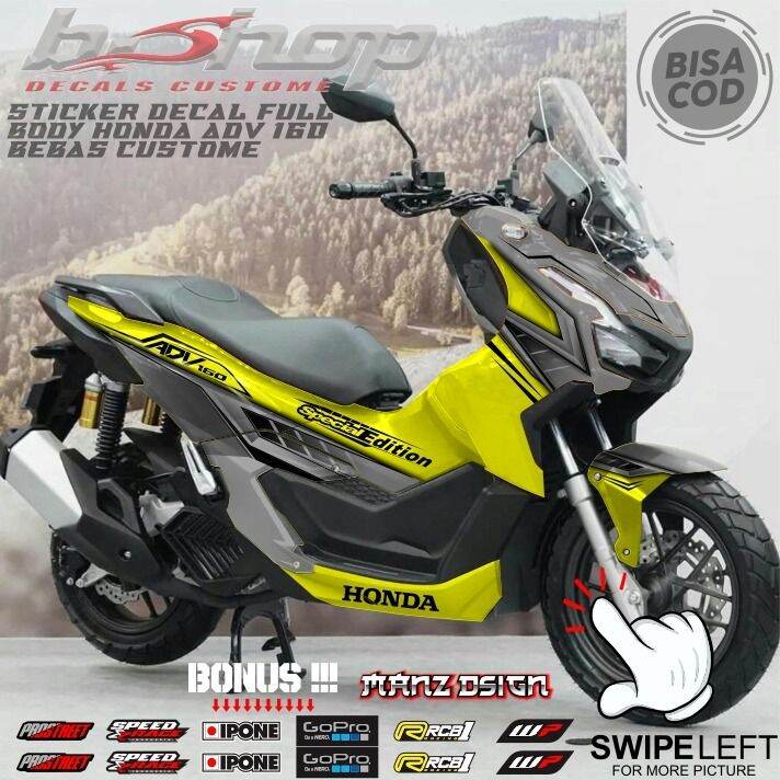 stiker decal motor adv 160 full body variasi warna kuning abu | Lazada ...