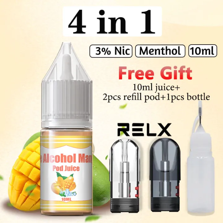 4 in 1 set 10ml menthol flavor juice full set 2022 original relx1 refillable infinity pods ...