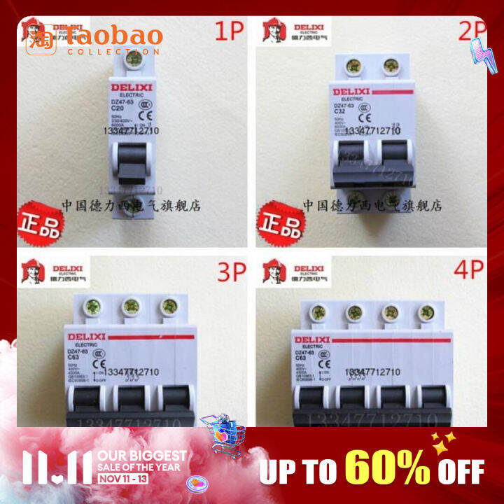Delixi Air Switch Small Circuit Breaker Hdbe Dz47 C Type 1P 2P 3P 4p1-63A Air Switch | Lazada PH