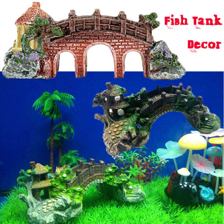 Resin Arch Bridge Fish Tank Landscaping Decoration Aquarium Climbing ...