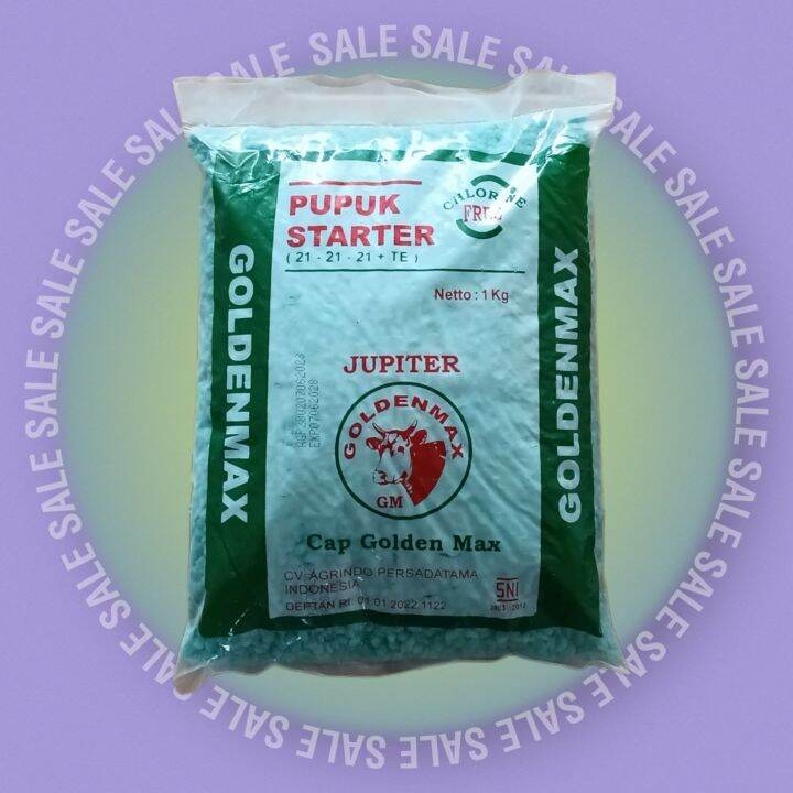 Pupuk NPK Starter 21-21-21+TE Jupiter Goldenmax Hijau Kemasan 1 kg ...
