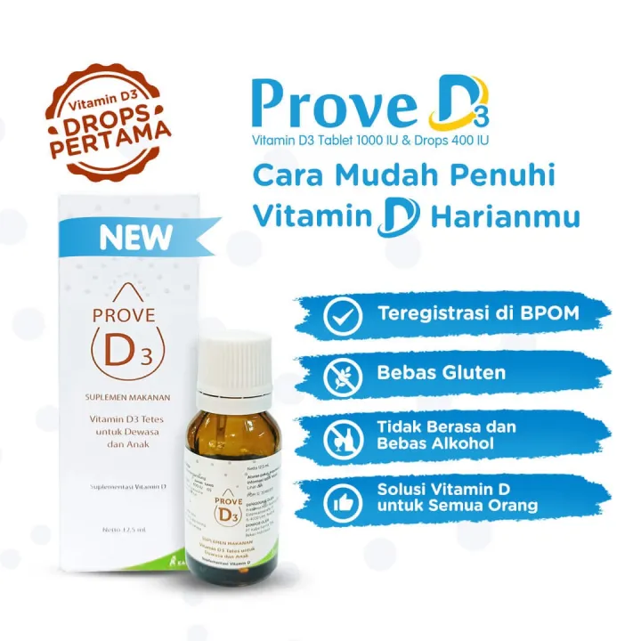Prove D3 Drop Vitamin D3 400 IU Kalbe | Lazada Indonesia