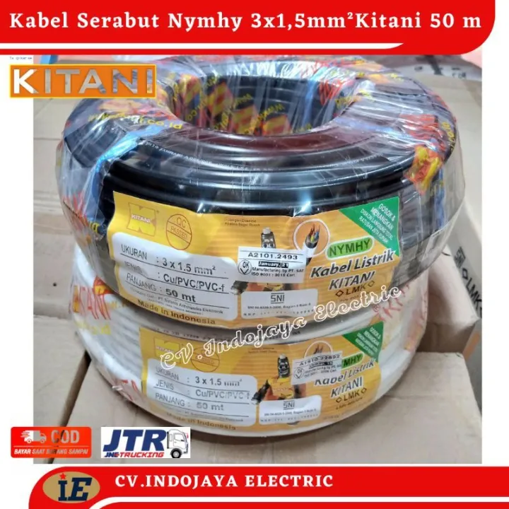 Kabel Serabut Nymhy Kitani 3x1,5 Kabel Panjang 50 meter Kabel Listrik ...
