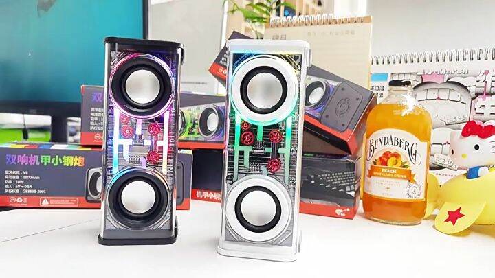 v8 Speaker Bluetooth 5.3 Soundbar 10W RGB LED Light 360° Stereo ...