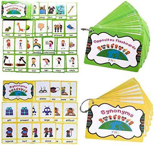 Kids Preschool Educational Antonyms Synonyms Flashcard Learn English ...
