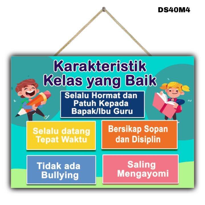 Hiasan dinding Poster KARAKTERISTIK KELAS YANG BAIK gantungan Dinding edukasi sekolah anak ...