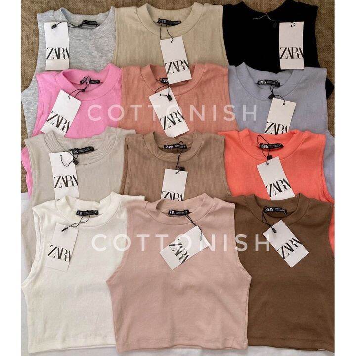Zara High Neck Sleeve Less Tank Crop Top for Women | Lazada PH