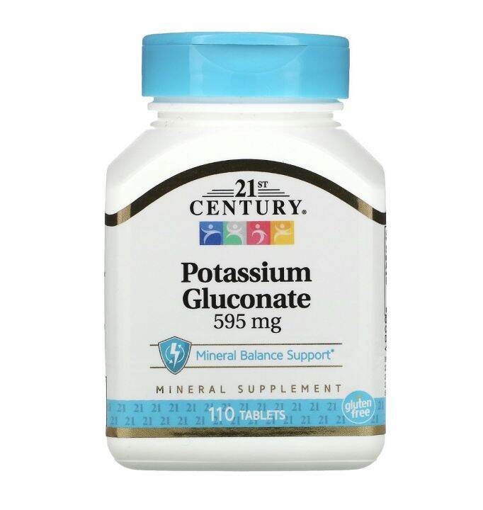 21st Century Potassium Gluconate 595mg 110 Tablets (Expiration: May ...