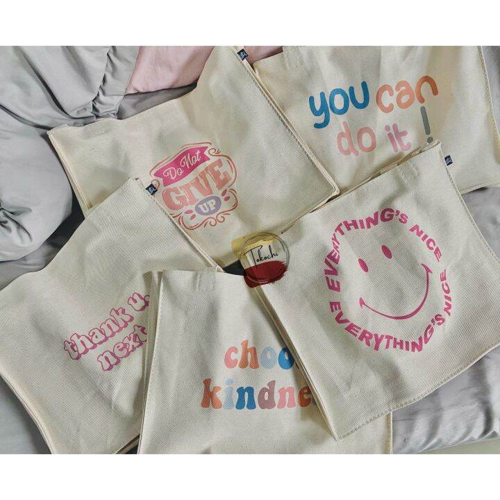 TOKOCHI - BISA COD TOTEBAG KANVAS PREMIUM TEBAL TOTEBAG AESTHETIC ...