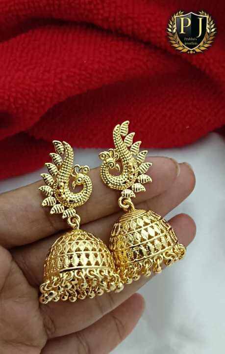 BOMBAY DESIGN GOLD PLATED EARRINGS PEACOCK DESIGN | Lazada