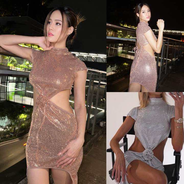 D192 เดรสเล่นแสง | Lazada.co.th