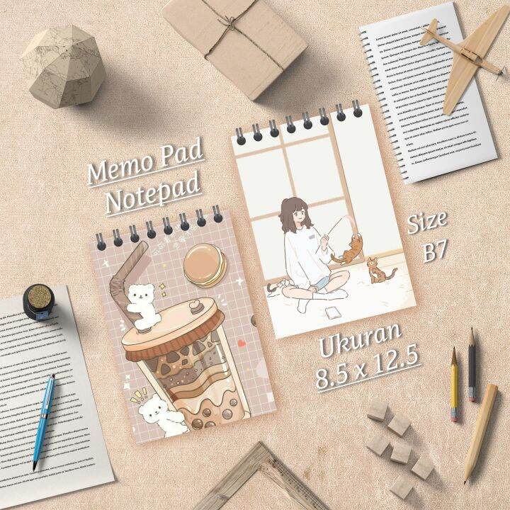 mini cute notebook B7 notes book buku catatan diary tulis B7 aeshthetic ...
