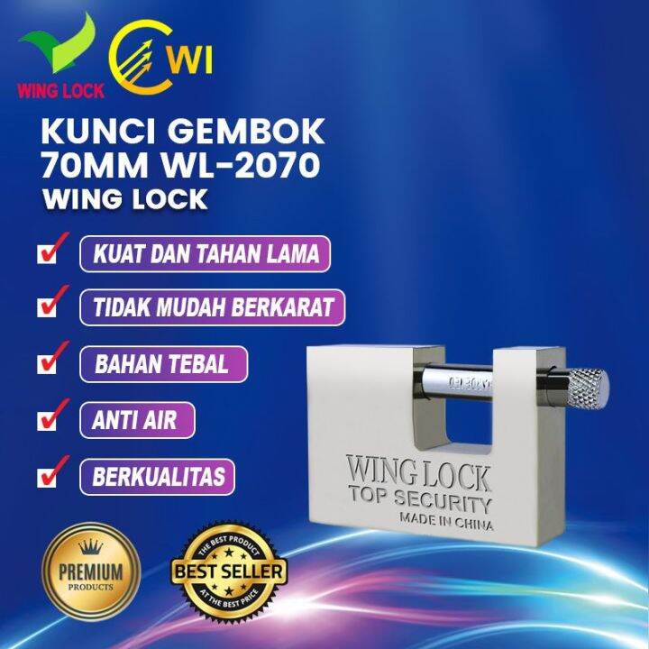 Gembok Pagar/Gembok Panser 70mm WL2070 Wing Lock | Lazada Indonesia