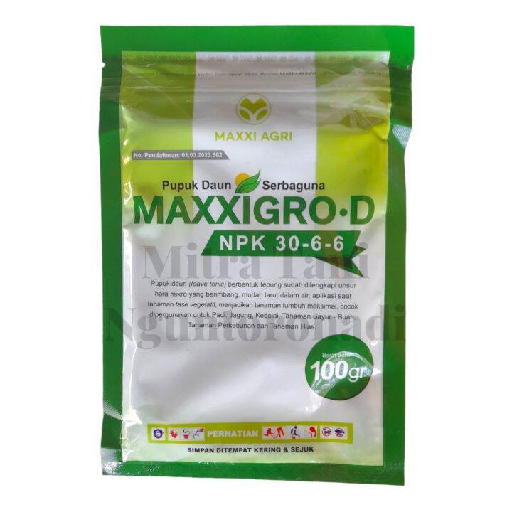 Pupuk Serbaguna Maxxigro D NPK 30-6-6 Cap Maxxi Agri 100gr | Lazada Indonesia