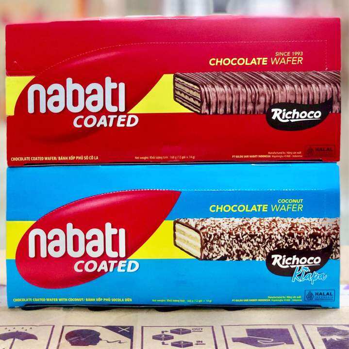 Bánh xốp phủ Socola/Dừa Nabati Coated 12thanh/hộp (168g) | Lazada.vn