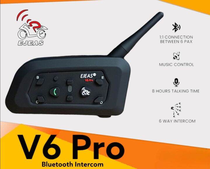 EJEAS V6 Pro Bluetooth Intercom w/ Clamp Kit | Lazada PH