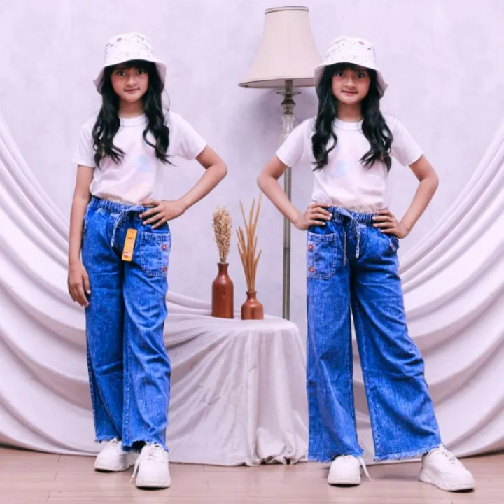 CELANA KULOT JEANS ANAK PEREMPUAN USIA 7 SAMPAI 12 TAHUN/CELANA BOYFRIEND TERBARU BISA COD ...