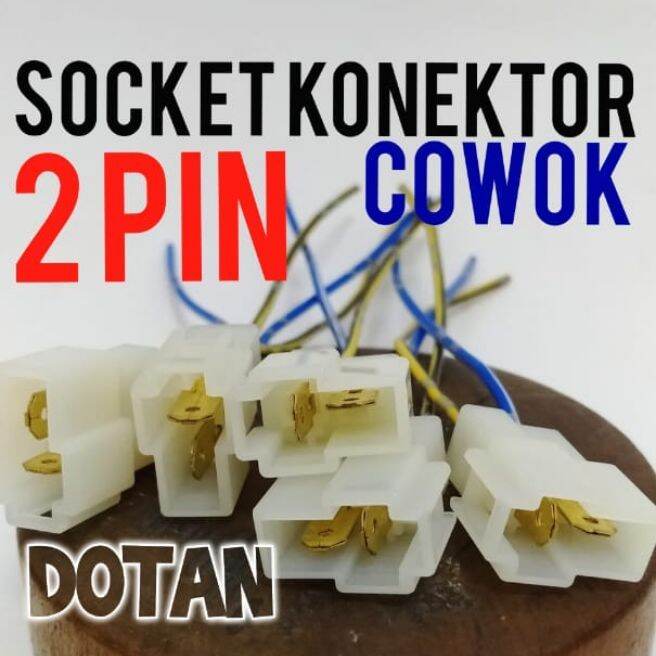 SOKET SOCKET KONEKTOR 2 PIN COWOK / MALE (SUDAH TERMASUK SKUN DAN KABEL ...