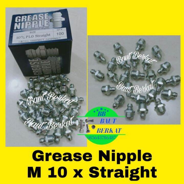 ISI 10 PCS grease nipple 10mm straight grease nipple 10 lurus nepel ...