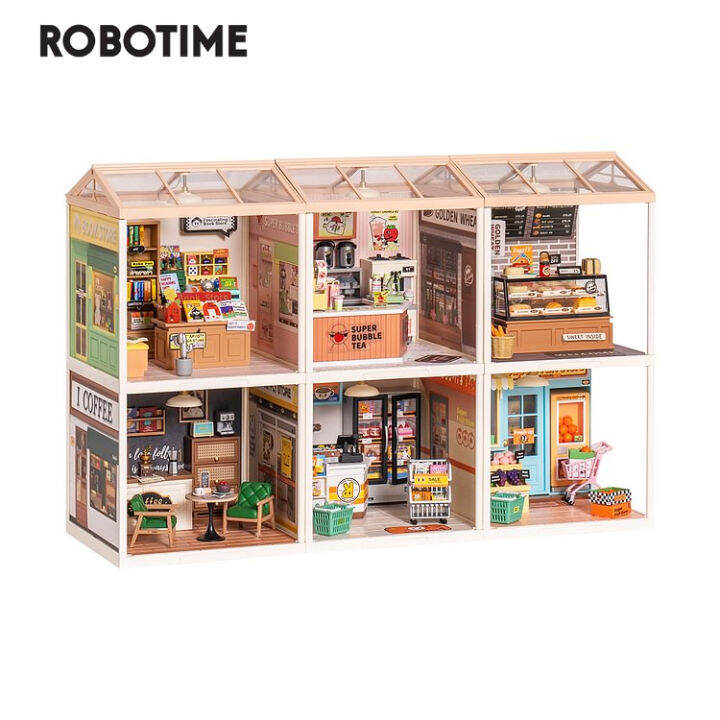 Robotime Rolife Super Creator Plastic Whole Set 1:24 Mini House 6 in 1 ...