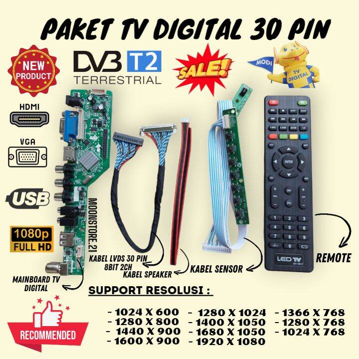 Paket Mainboard TV Digital DV3 T2 30 Pin | Lazada Indonesia
