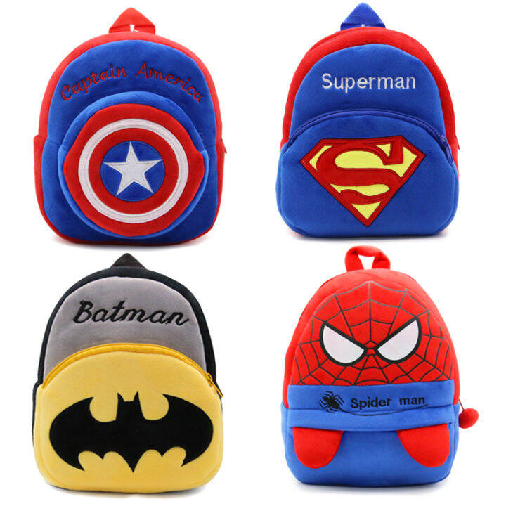 Spider-Man Batman Plush School Bag Children's Backpack 1-3 Boys 2 Baby ...