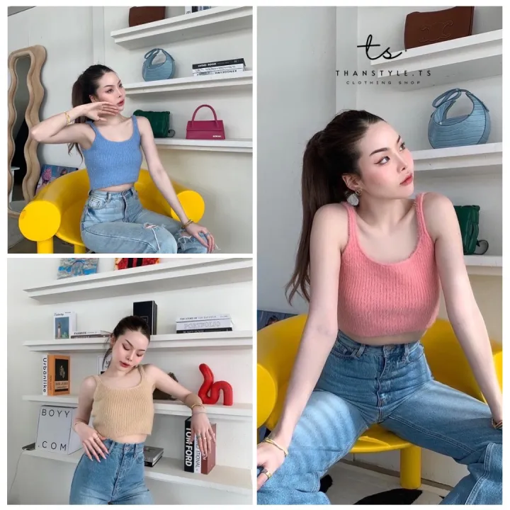 พร้อมส่ง FUFU CROP เสื้อไหมพรม ป้าย valen basic store ผ้าขนๆนุ่มนิ่ม เนื้อผ้ารุ่นนี้ ดีมากๆ เก็บ ...