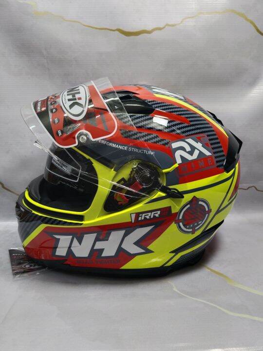 Helm NHK RX9 Racer X Red/Yellow Fluo Original 100%.Helm NHK Full Face ...