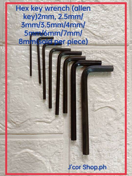 Hex Key Wrench (Allen Key) 2mm/2.5mm/3mm/3.5mm/4mm/5mm/6mm/7mm/8mm ...