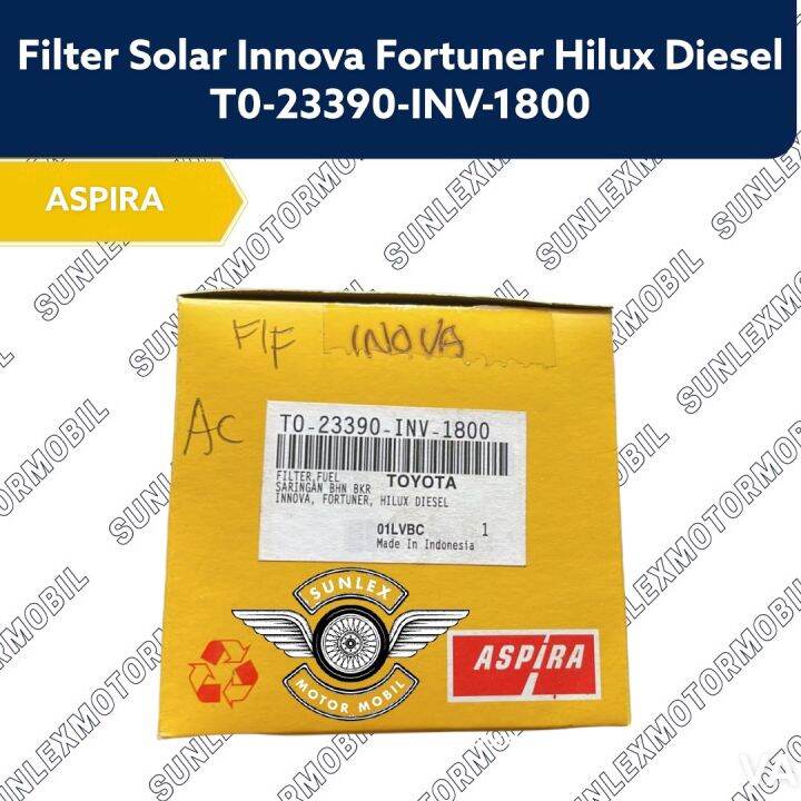 FILTER SOLAR T0-23390-INV-1800 INNOVA FORTUNER HILUX DIESEL FUEL FILTER ...