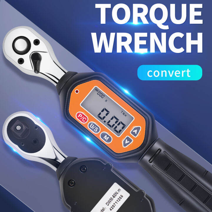 Digital Preset Torque Wrench 3/8 1.8-60N.m Bidirectional Ratchet Head Professional Adjustable ...