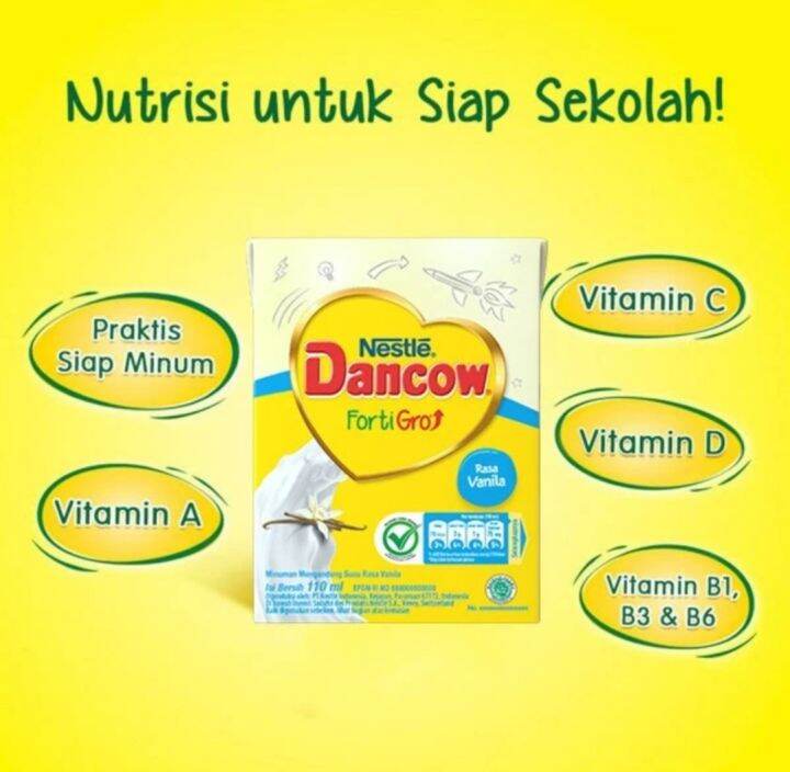 DANCOW FORTI GRO VANILA SUSU UHT VANILA USIA SEKOLAH MULTIPACK 110ML ...