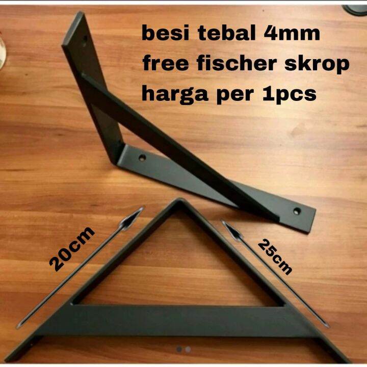 Rak minimalis segitiga 30 penyangga amabalan/kayu buat penahan papan ...