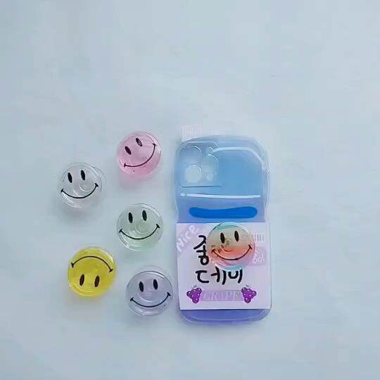 Griptok ใส Smiley PopSocket การ์ตูนติดหลังมือถือ ที่ติดโทรศัพท์ กริ๊บต็ ...