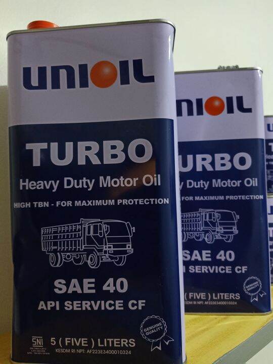 OLI MESIN DIESEL TURBO UNIOIL SAE40 5L | Lazada Indonesia