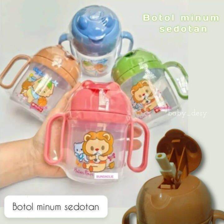 BOTOL MINUM ANAK SEDOTAN LUCU / BELAJAR MINUM ANTI TUMPAH / ANTI PECAH / BOTOL MINUM BAYI DAN ...