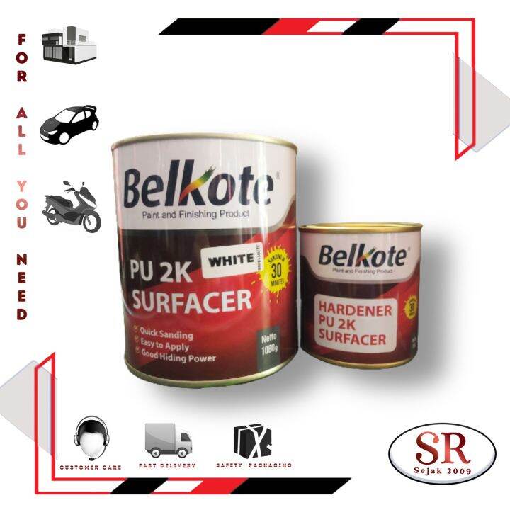 Epoxy primer PU belkote 2k surfacer putih white 1kg | Lazada Indonesia