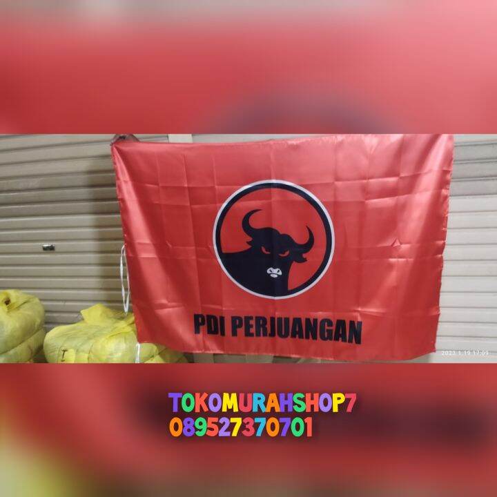 bendera PARTAI PDI UKURAN 150 X 100 CM BAHAN SATIN | Lazada Indonesia