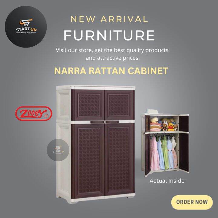 Start up zooey narra rattan cabinet brown | Lazada PH