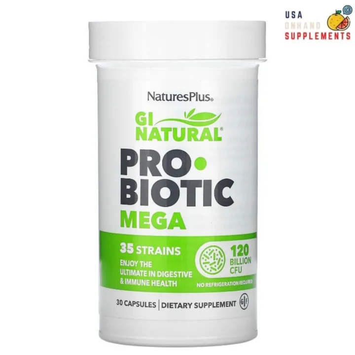 Nature Plus, Gi Natural, GI Natural Probiotic Mega, 120 Billion CFU, 30 ...