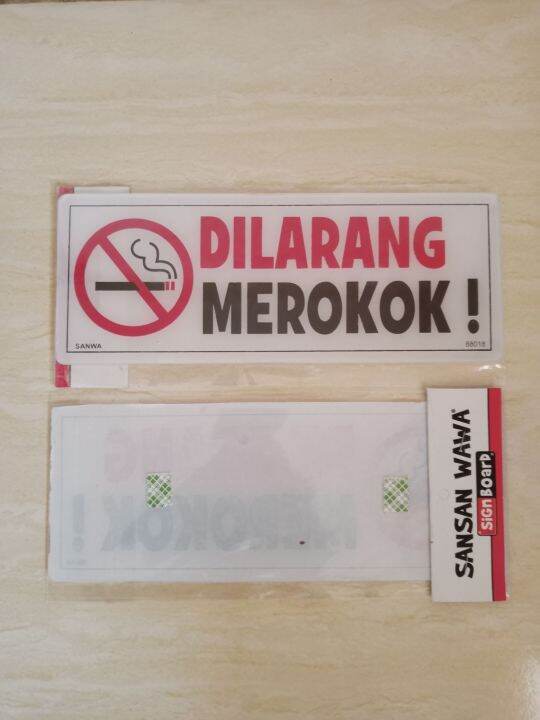 AKRILIK SIGN BOARD " DI LARANG MEROKOK" | Lazada Indonesia