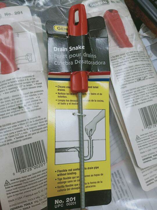 USA ORIGINAL GENERAL MINI DRAIN SNAKE TO CLEAN OUT CLOGGED SINKS ...