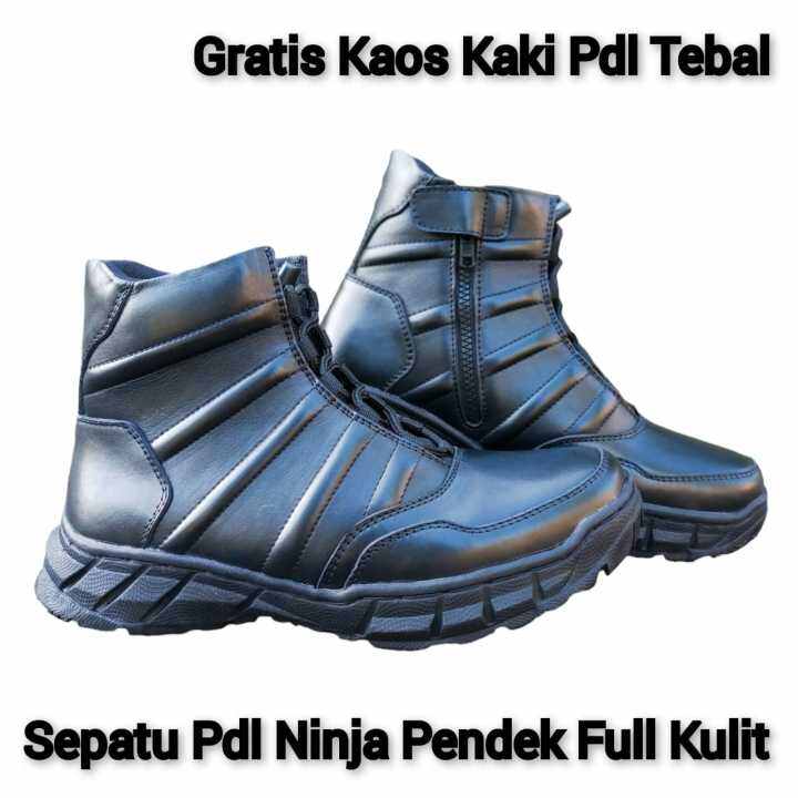 SEPATU PDL POLANTAS SATLANTAS MODEL NINJA PENDEK FULL KULIT SAPI SEPATU ...