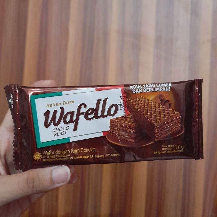 Wafello 1 Pack Isi 10pcs Wafer Krim Coklat Lumer Snack Italian Taste ...