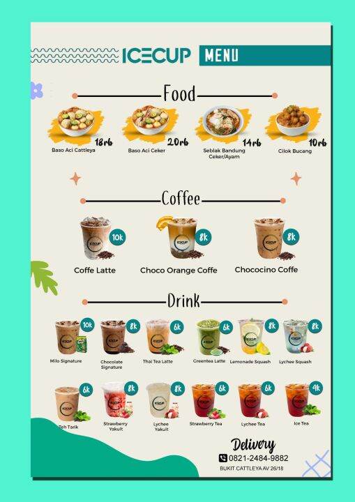 desain menu minuman/makanan free cetak A4+laminating | Lazada Indonesia