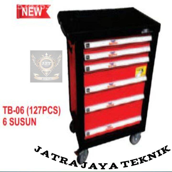 Tool Box Trolley Cabinet + Tool kit set 6 susun 127 Pcs Merek WIPRO | Lazada Indonesia