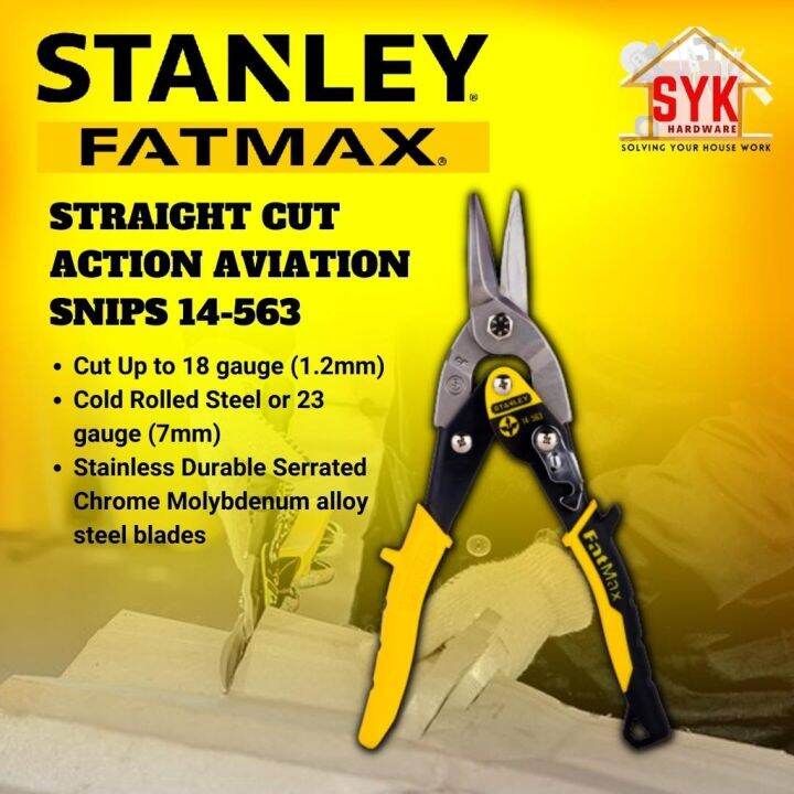 SYK STANLEY Fatmax 14-563 10" Aviation Snips Straight Cut Cutter Dawai ...